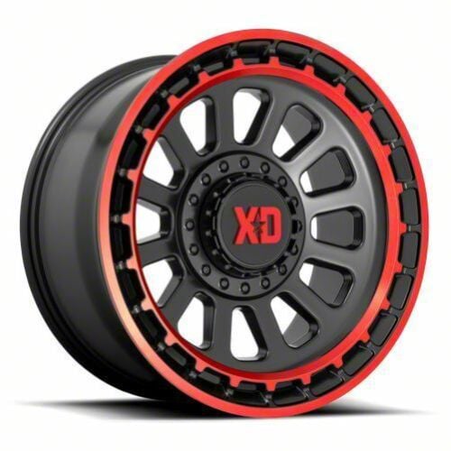 XD F-150 Omega Satin Black Machined with Red Tint 6-Lug Wheel; 17x9 ...