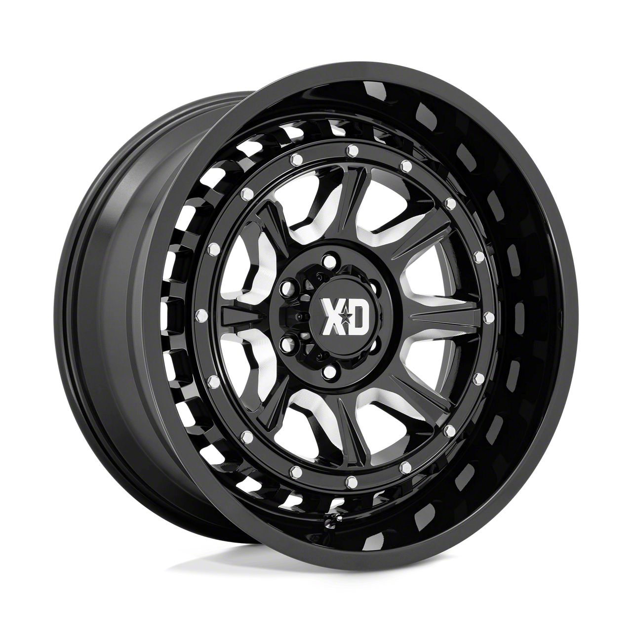 XD F-250 Super Duty Outlander Gloss Black Milled 8-Lug Wheel; 22x10 ...