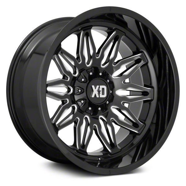 XD Colorado Gunner Gloss Black Milled 6-Lug Wheel; 20x10; -18mm Offset ...