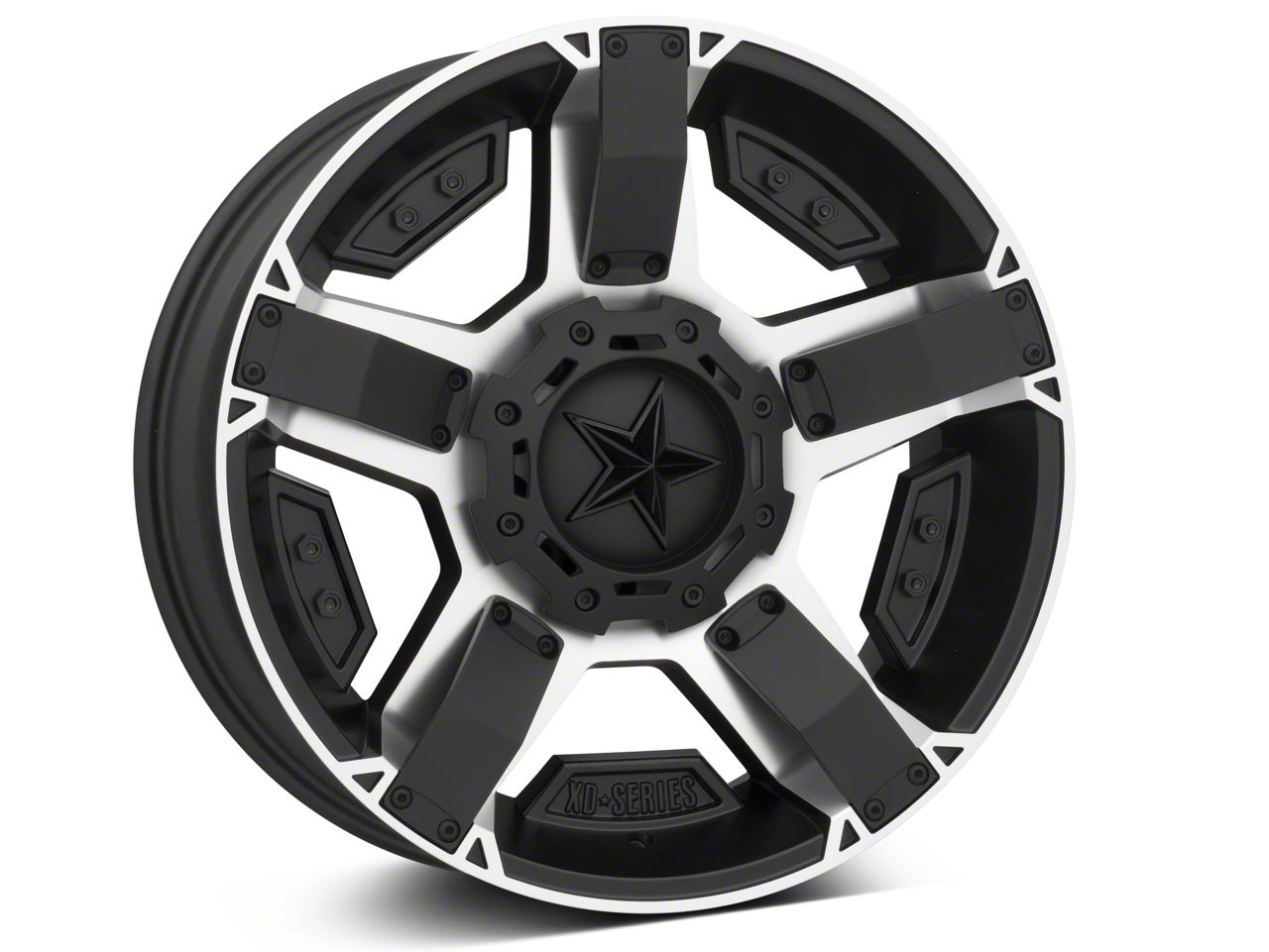 XD Dakota Rockstar II Black Machined 5-Lug Wheel; 20x9; -12mm Offset ...