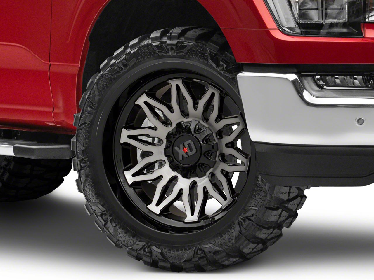 XD F-150 Gunner Gloss Black Machined with Gray Tint 6-Lug Wheel; 22x10 ...