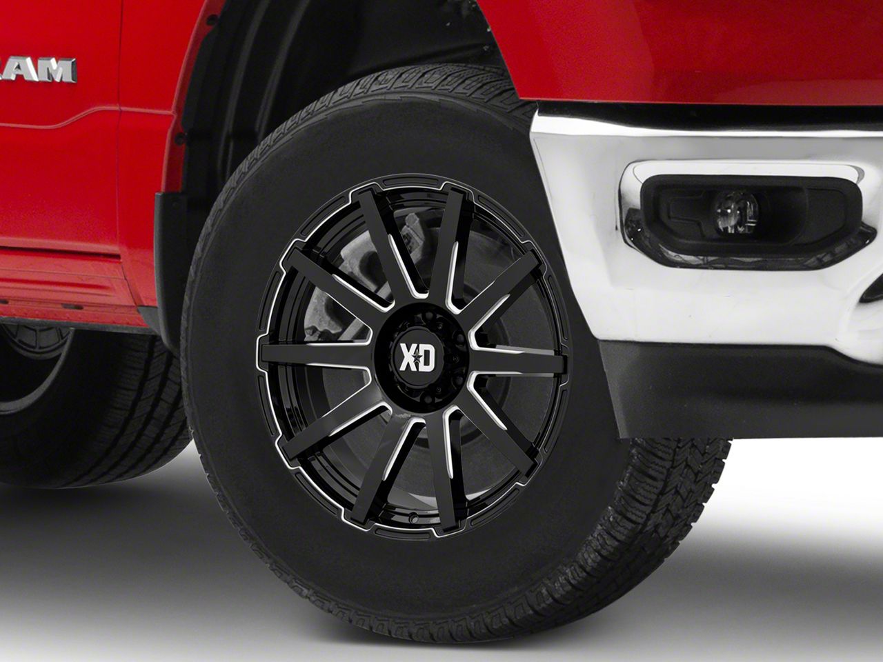 XD RAM 1500 Outbreak Gloss Black Milled 6-Lug Wheel; 18x9; 12mm Offset ...