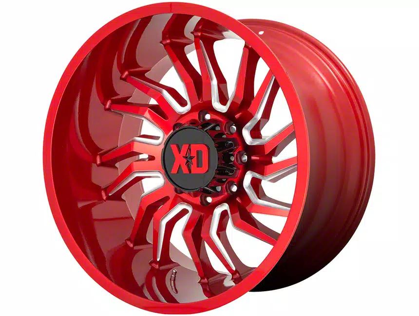 XD RAM 1500 Tension Candy Red Milled 6-Lug Wheel; 22x12; -44mm Offset ...