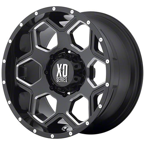 XD Sierra 1500 Batallion Gloss Black Milled 6-Lug Wheel; 17x9; 18mm ...