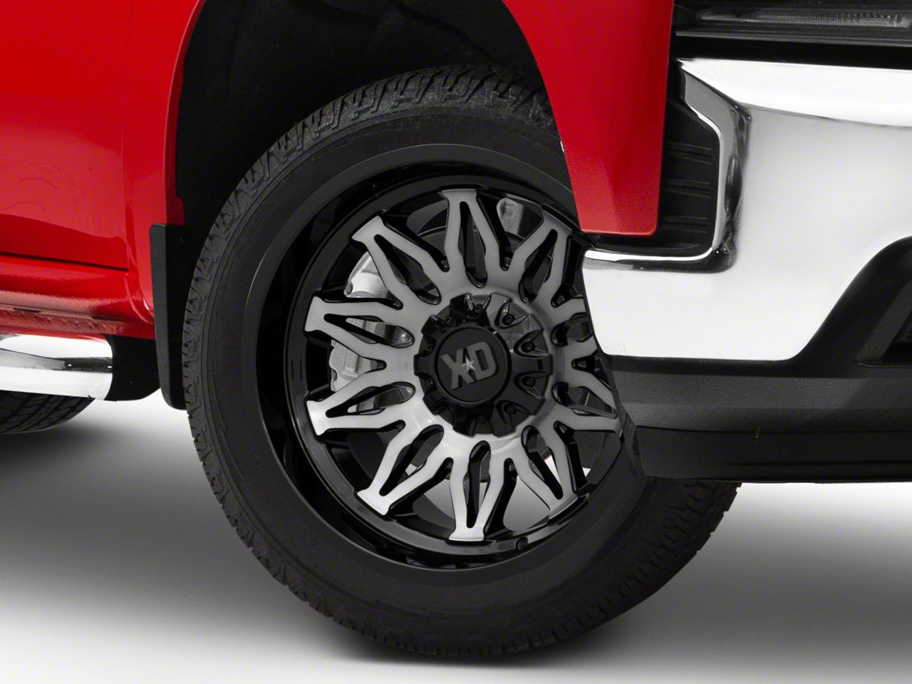 XD Silverado 1500 Gunner Gloss Black Machined with Gray Tint 6-Lug ...