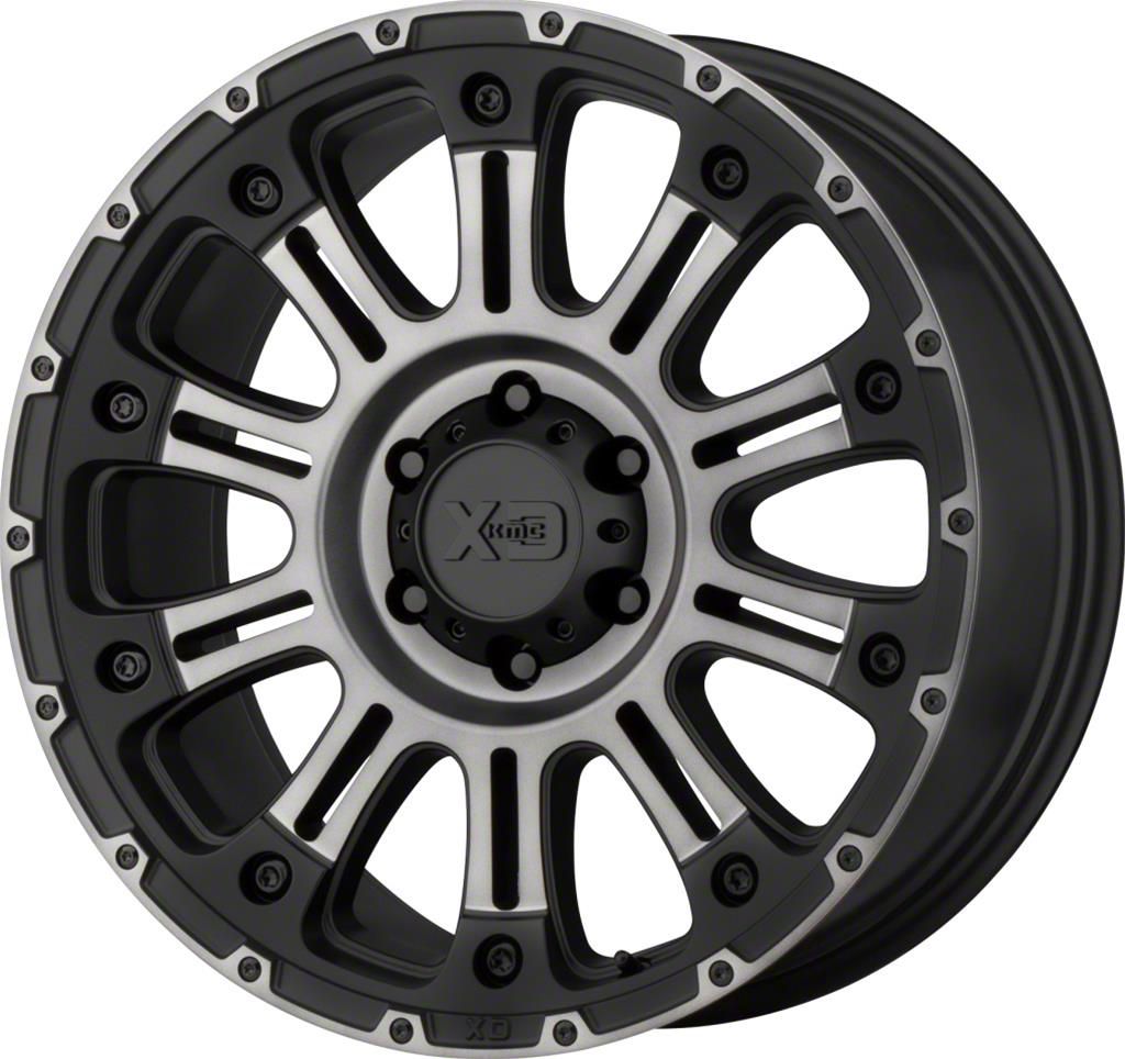 XD Silverado 1500 Hoss II Satin Black Machined Gray Tint 6-Lug Wheel ...
