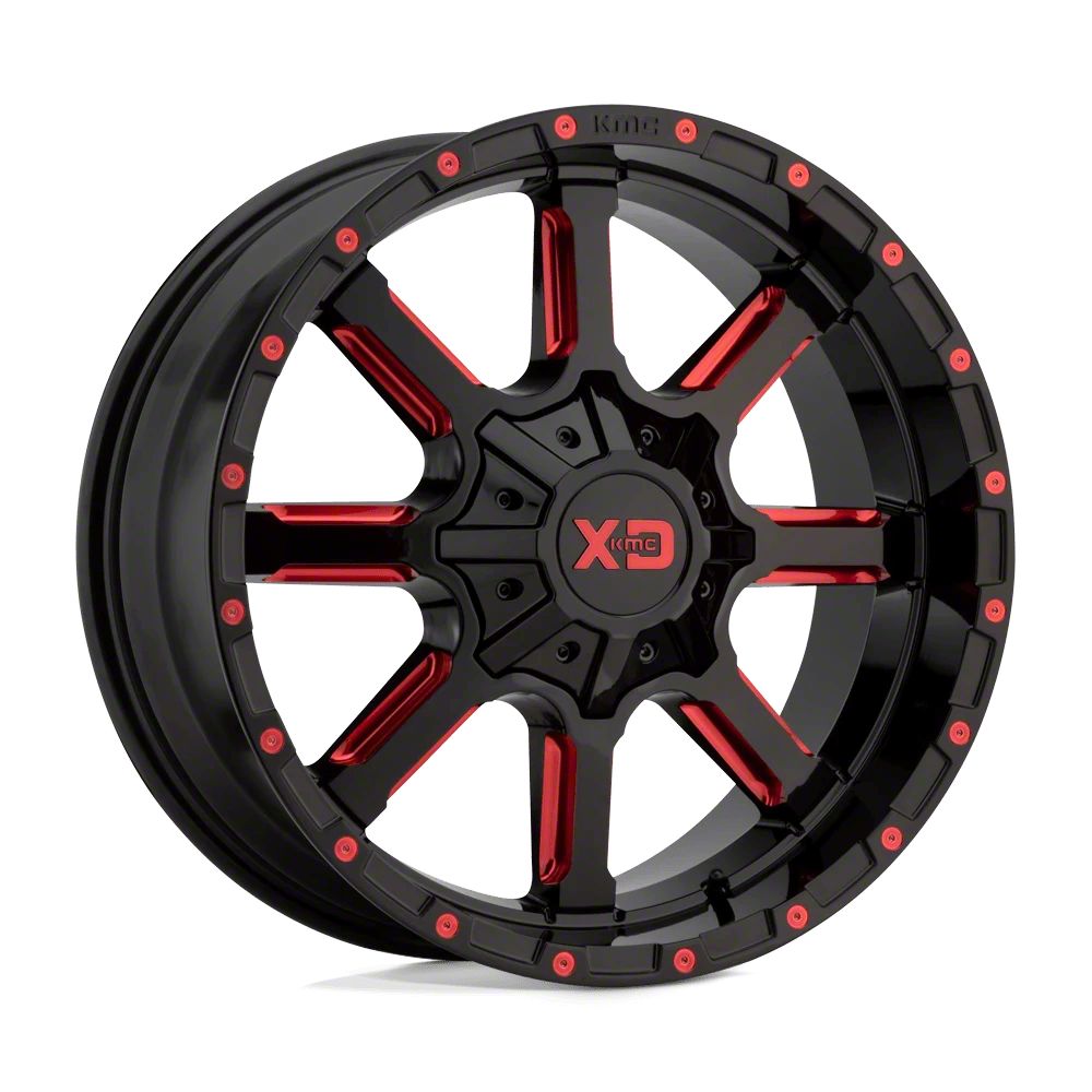 XD Silverado 1500 Mammoth Gloss Black Milled with Red Tint 6-Lug Wheel ...