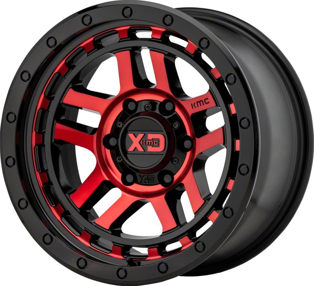 XD Silverado 1500 Recon Gloss Black Machined with Red Tint 6-Lug Wheel ...