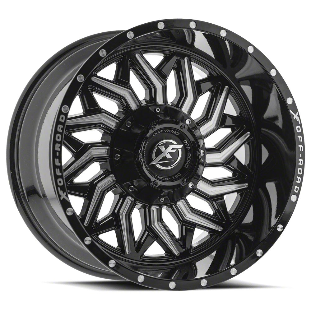 XF Offroad Silverado 3500 XF-228 Gloss Black and Milled 8-Lug Wheel ...