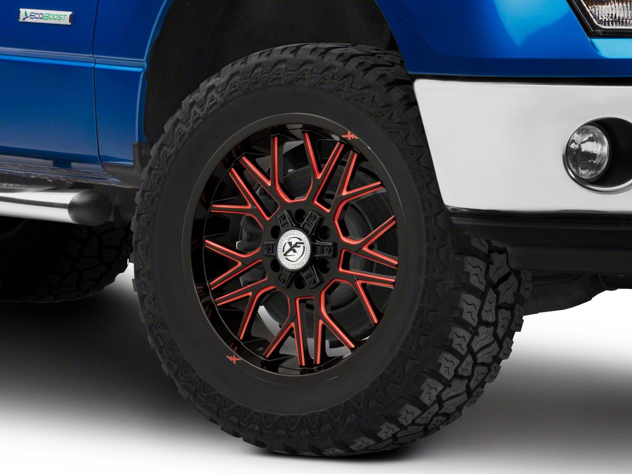 XF Offroad F-150 XF-235 Gloss Black Red Milled 6-Lug Wheel; 20x9; 12mm ...