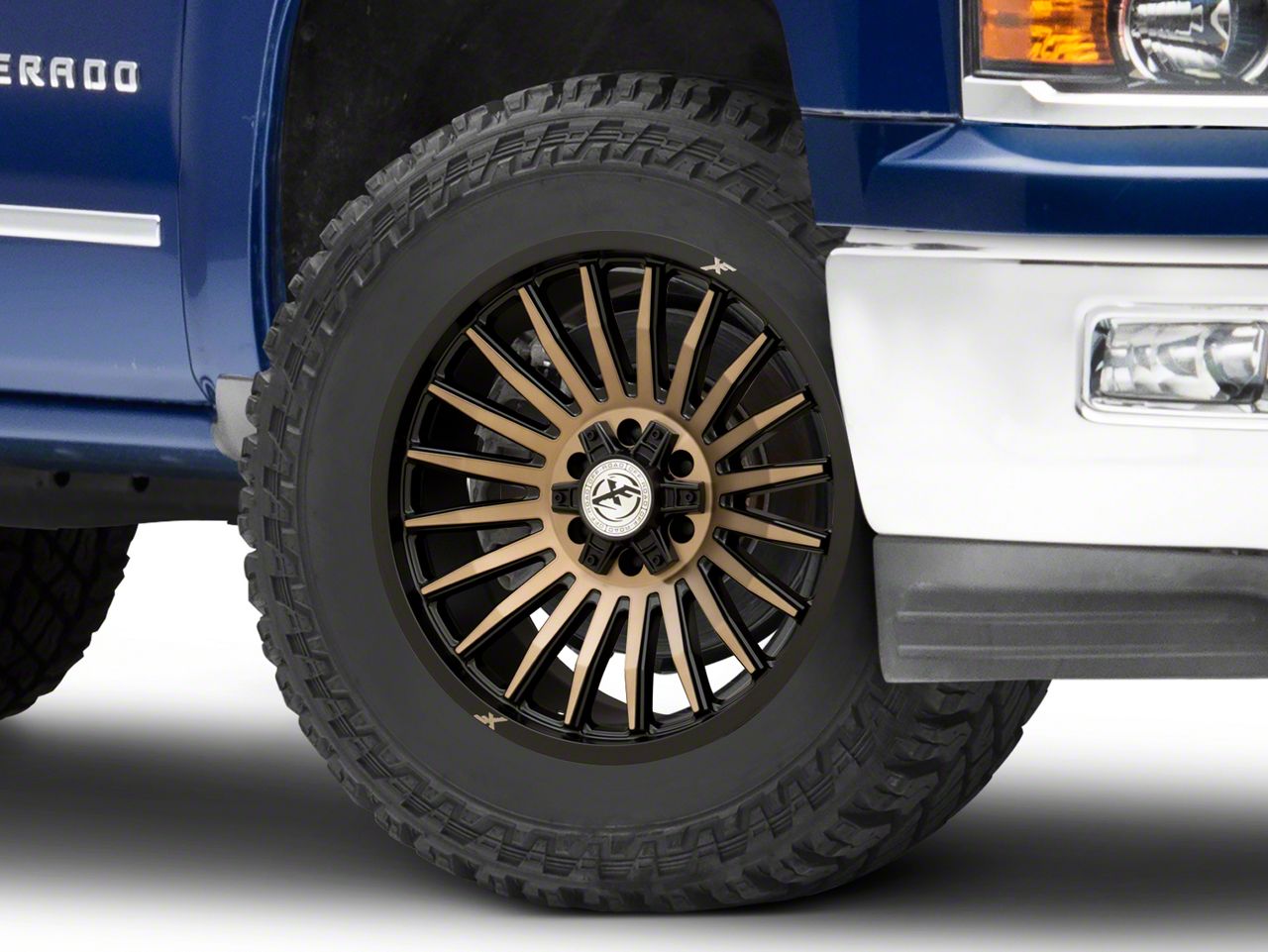 XF Offroad Silverado 1500 XF-231 Satin Black Machined with Bronze ...