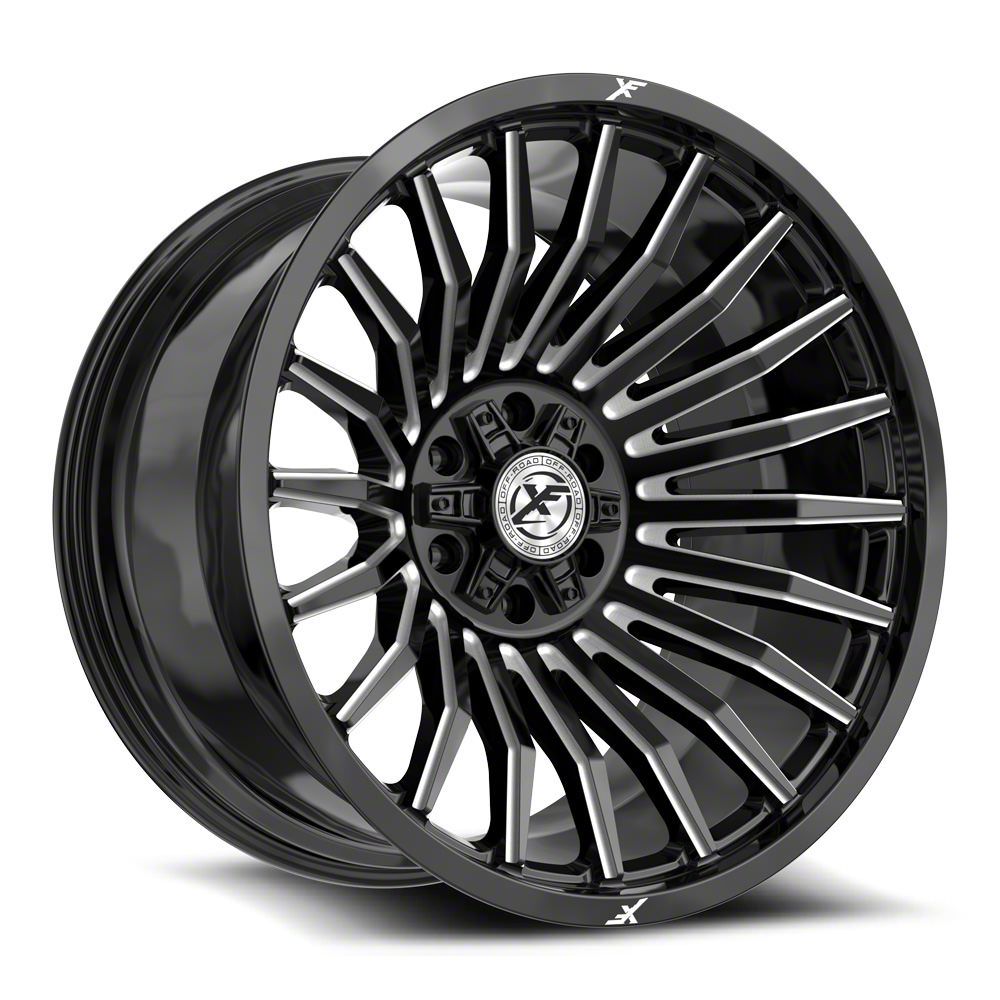 XF Offroad F-150 XF-231 Gloss Black and Milled 6-Lug Wheel; 24x12 ...