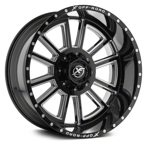 XF Offroad F-150 XF-225 Gloss Black Milled 6-Lug Wheel; 17x10; 0mm ...