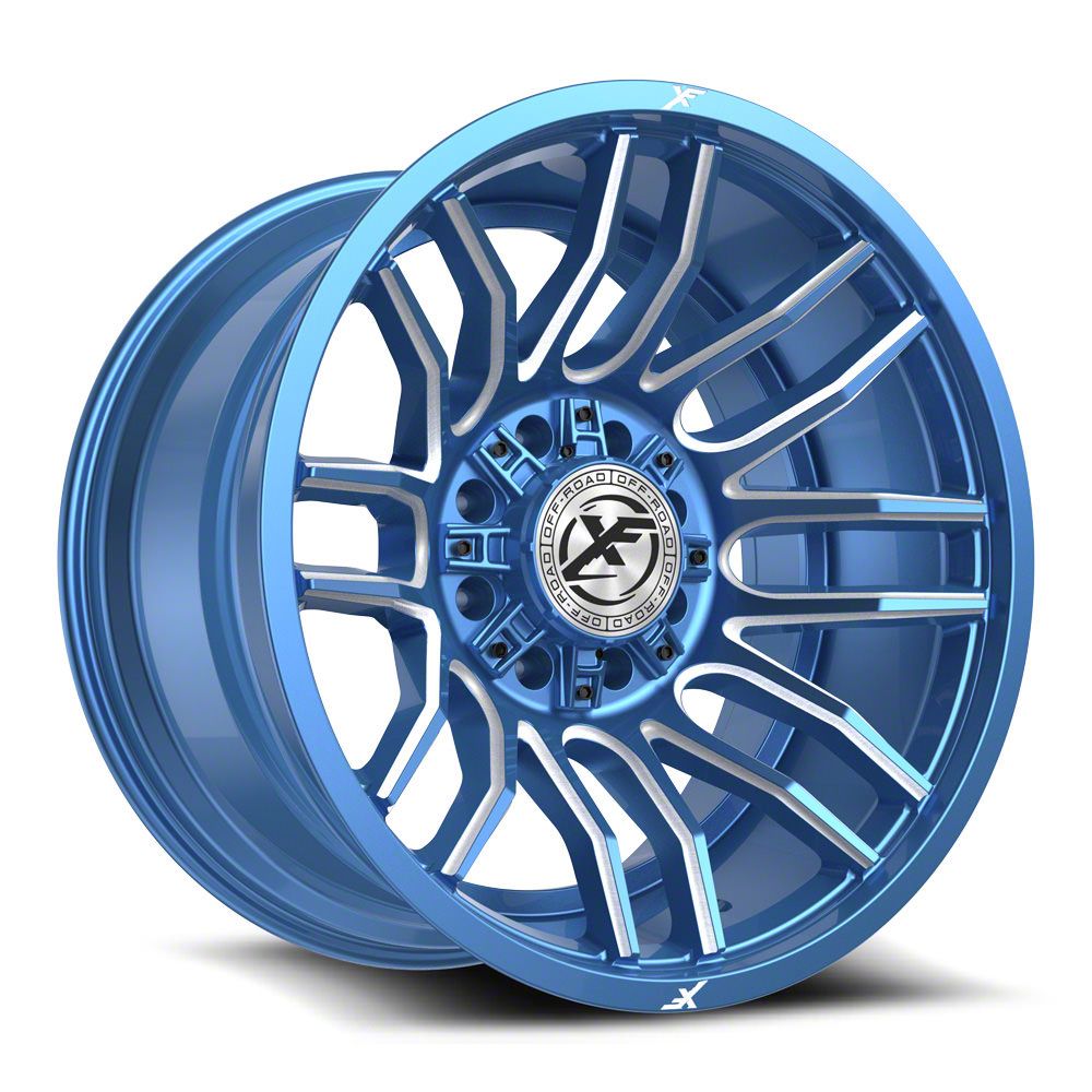 XF Offroad F-250 Super Duty XF-232 Anodized Blue and Milled 8-Lug Wheel ...