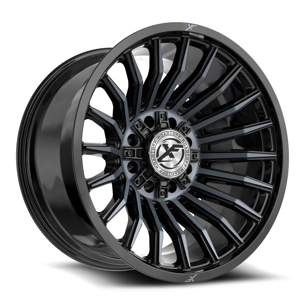 XF Offroad F-350 Super Duty XF-231 Gloss Black and Machined Titanium ...