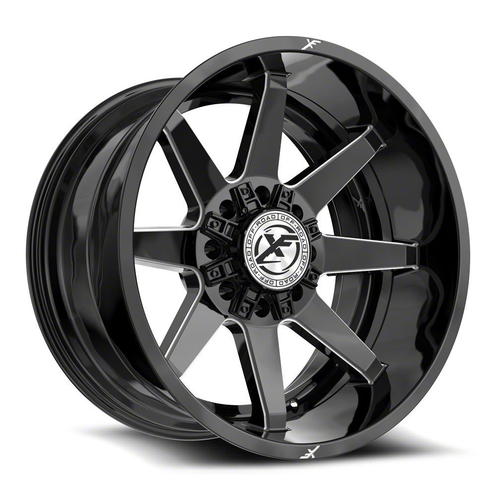 XF Offroad F-350 Super Duty XF-236 Gloss Black and Milled 8-Lug Wheel ...