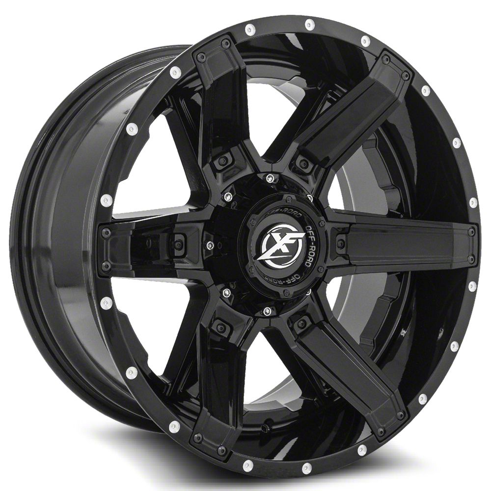 XF Offroad RAM 1500 XF-214 Gloss Black with Gloss Black Inserts 5-Lug ...