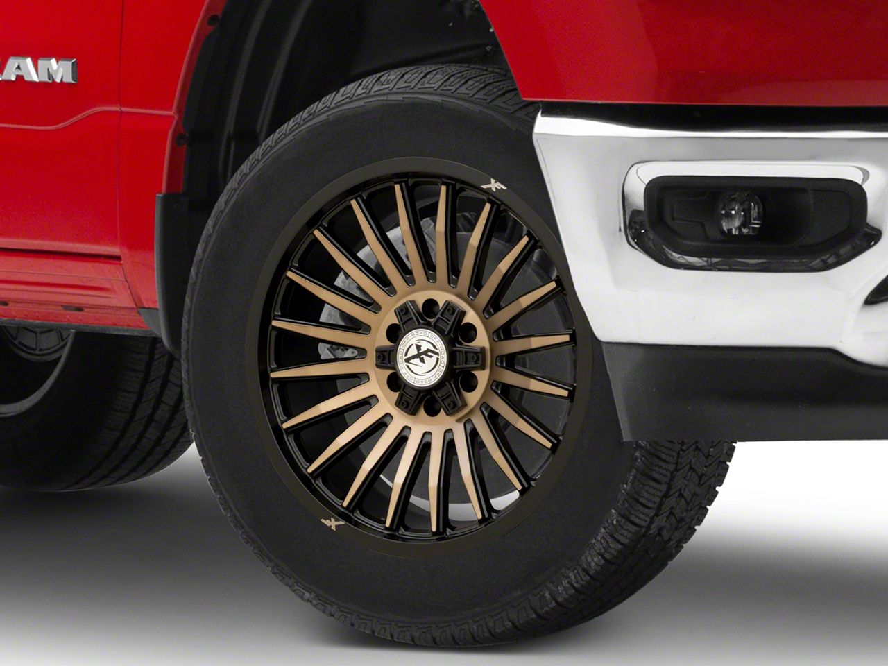 XF Offroad RAM 1500 XF-231 Satin Black Machined with Bronze Double Dark ...