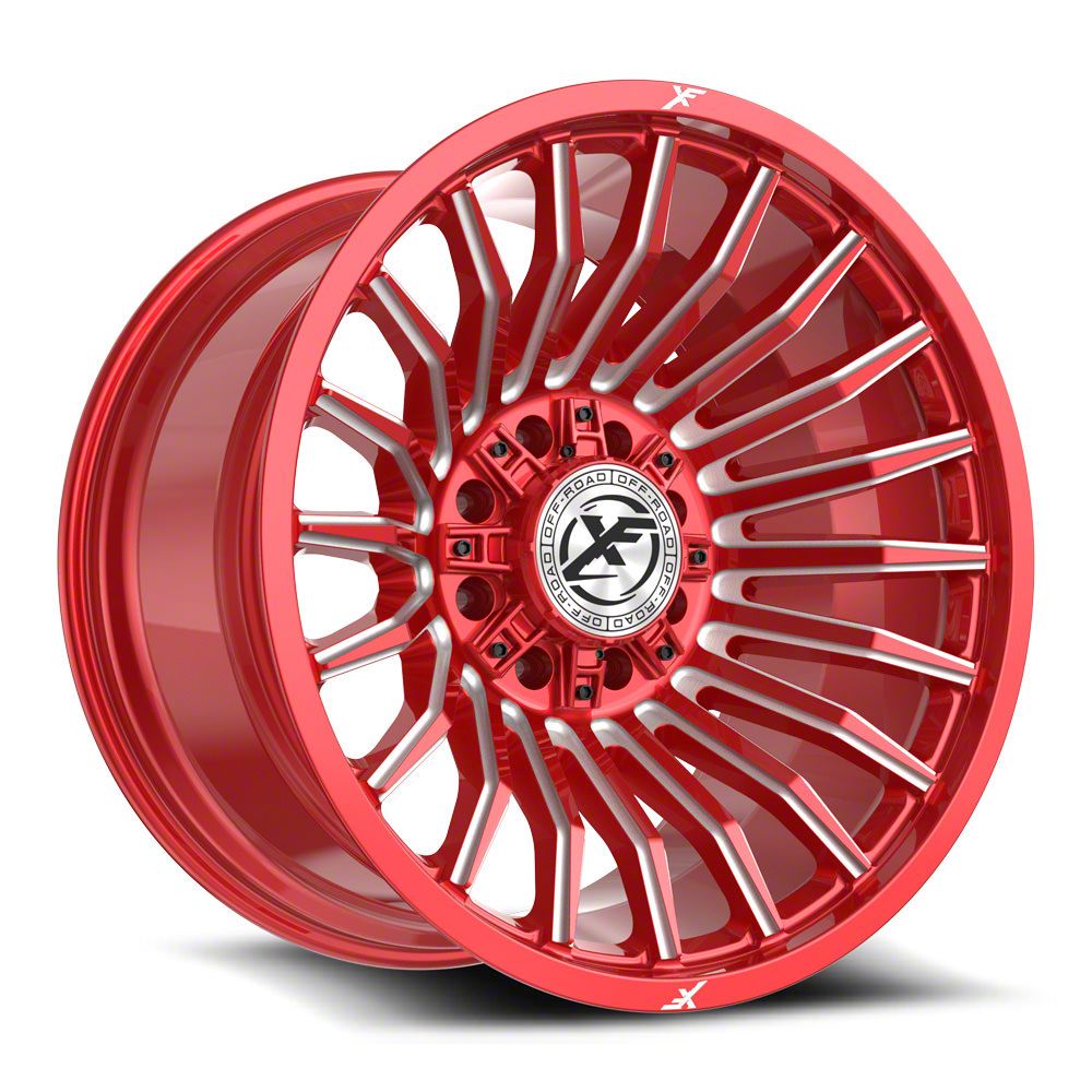 XF Offroad RAM 3500 XF-231 Anodized Red and Milled 8-Lug Wheel; 20x10 ...