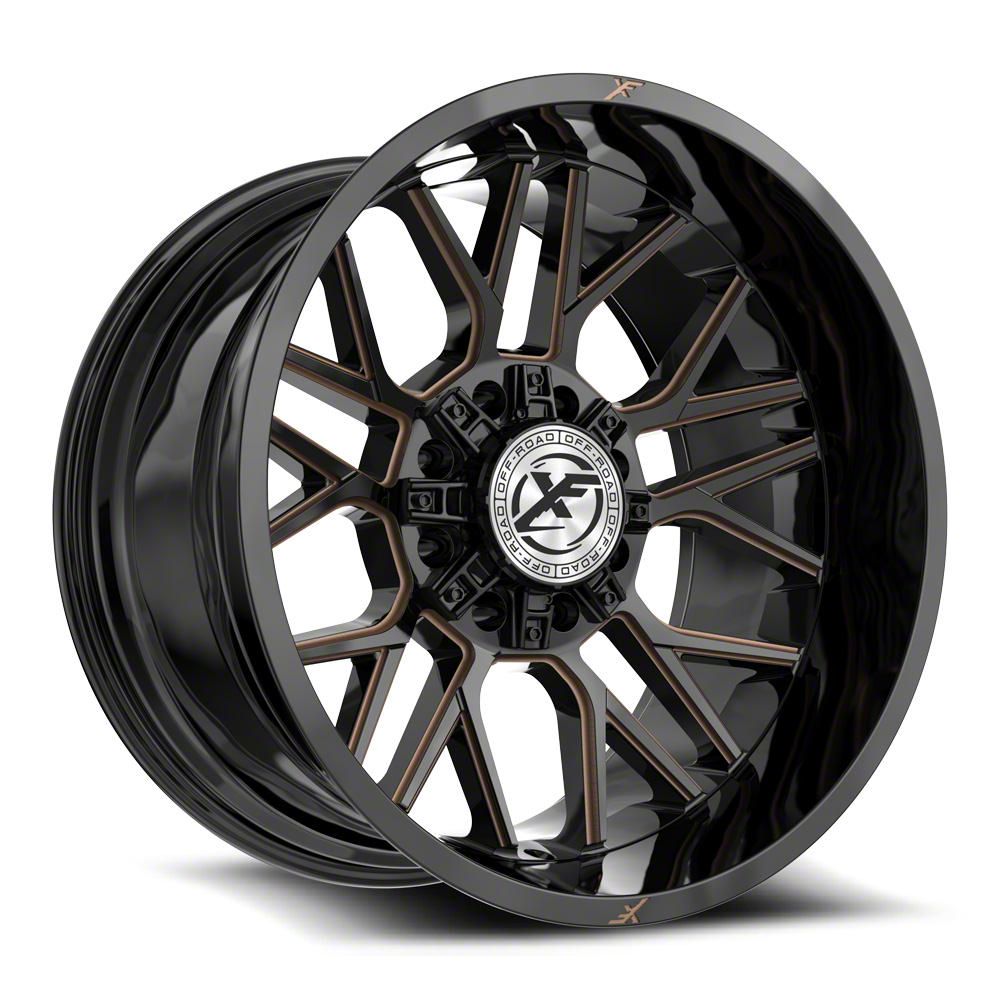 XF Offroad RAM 3500 XF-235 Gloss Black and Bronze Milled 8-Lug Wheel ...