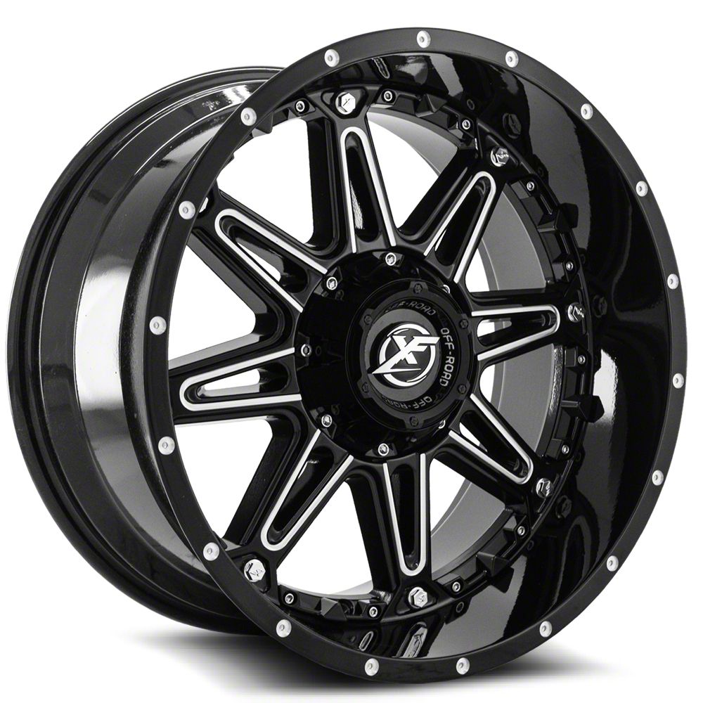 XF Offroad Ranger XF-217 Gloss Black and Milled with Black Inserts 6 ...