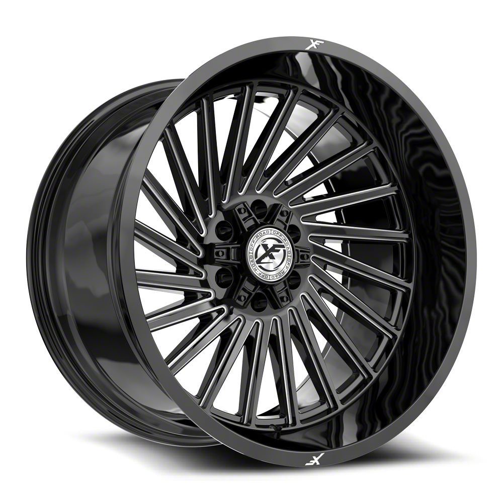 XF Offroad Ranger XF-239 Gloss Black and Milled 6-Lug Wheel; 24x14 ...