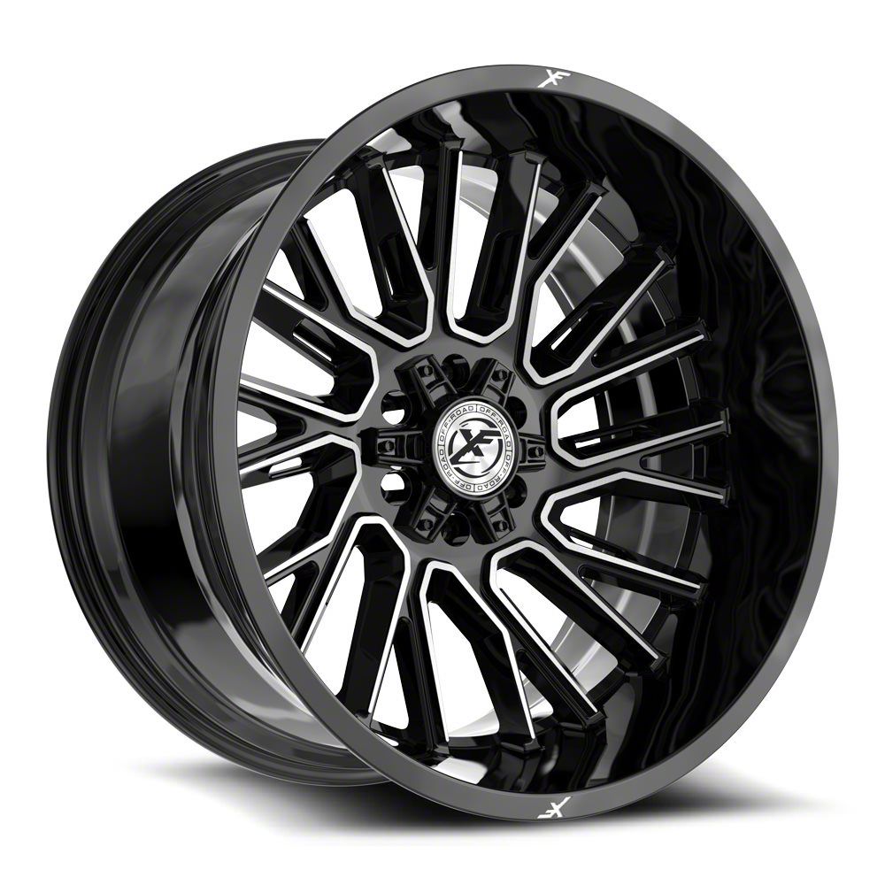 XF Offroad Silverado 1500 XF-230 Gloss Black and Machined 6-Lug Wheel ...