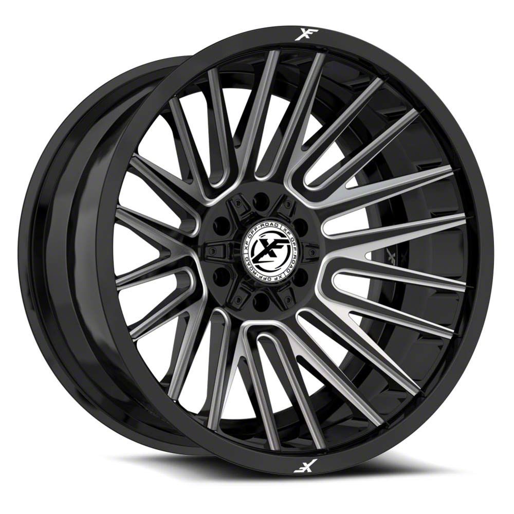 XF Offroad Silverado 1500 XF-234 Gloss Black and White Machined 6-Lug ...
