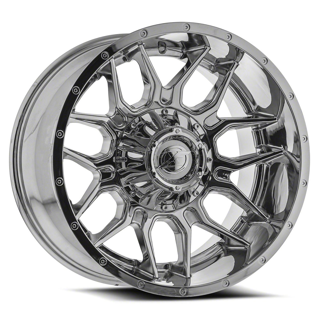 XF Offroad Silverado 2500 XF-222 Chrome 8-Lug Wheel; 22x12; -44mm ...