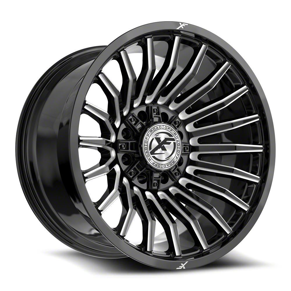 XF Offroad Silverado 2500 XF-231 Gloss Black and Milled 8-Lug Wheel ...