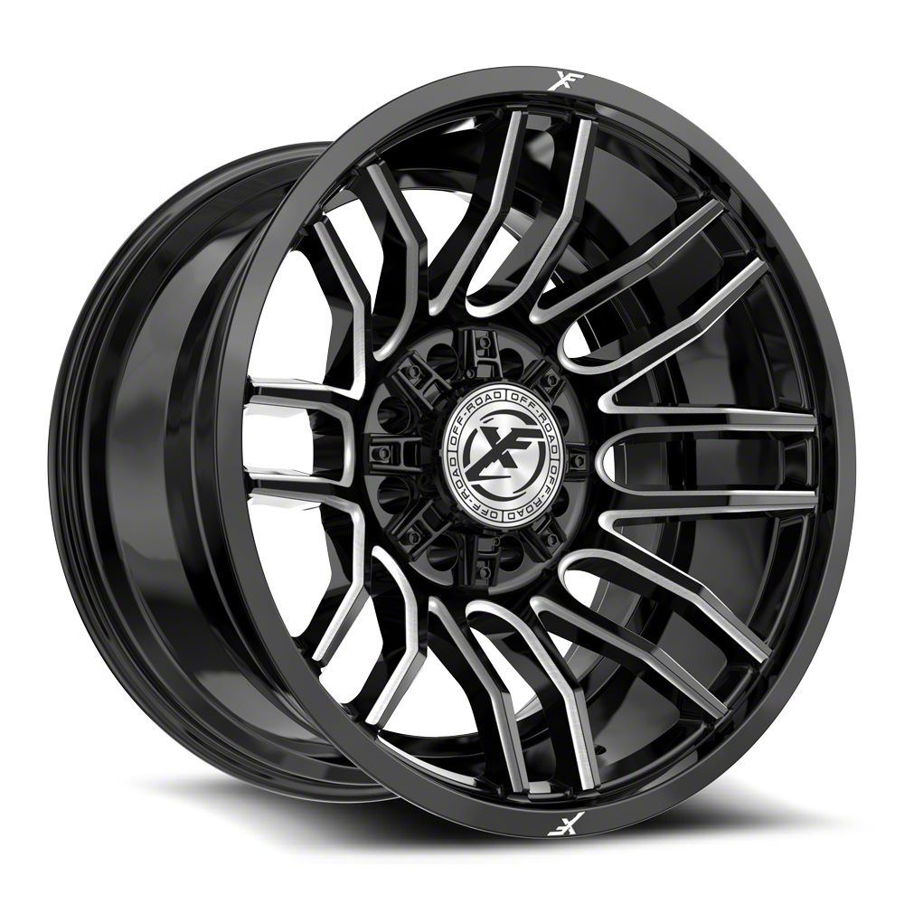 XF Offroad Silverado 2500 XF-232 Gloss Black and Milled 8-Lug Wheel ...