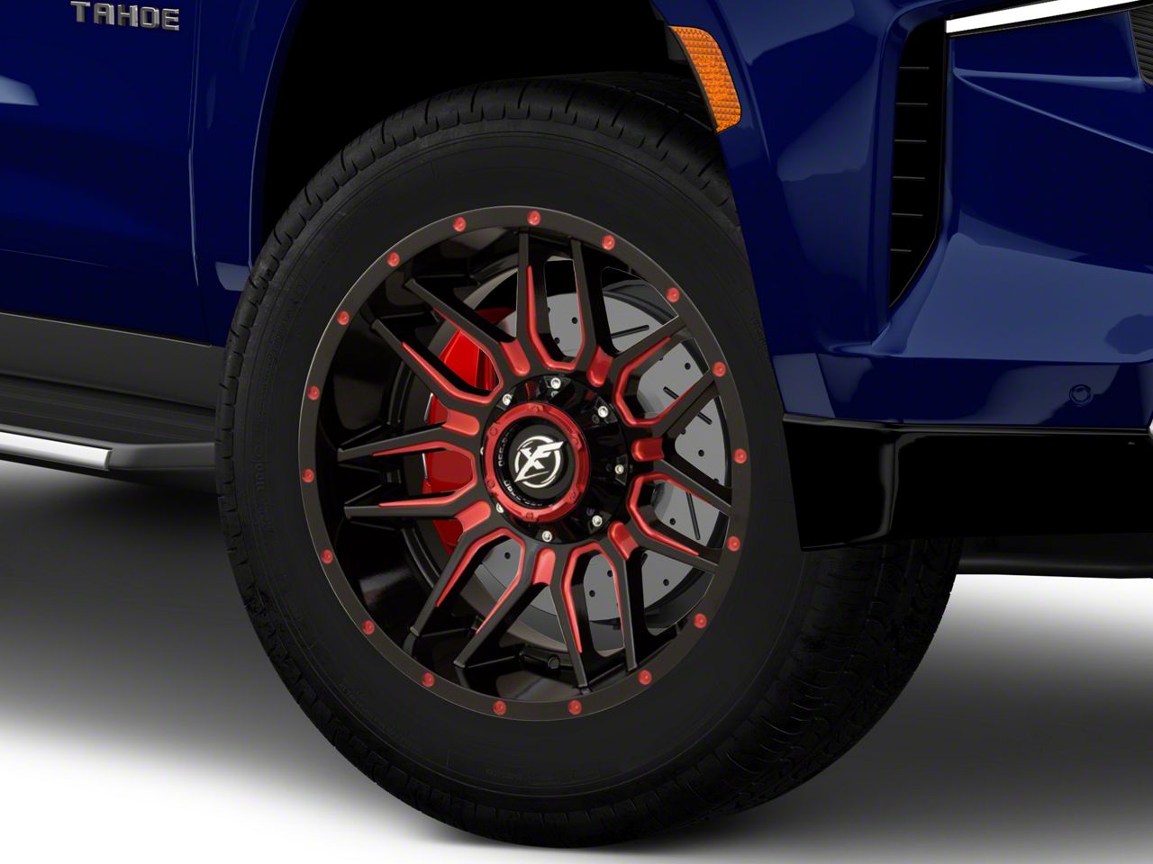 XF Offroad Tahoe XF-222 Gloss Black Red Milled 6-Lug Wheel; 20x9; 12mm ...