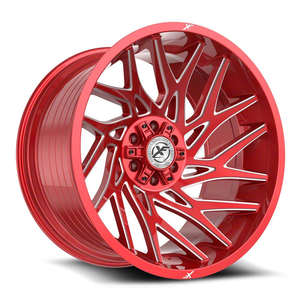 XF Offroad Yukon XF-229 Anodized Red and Milled 6-Lug Wheel; 22x12 ...