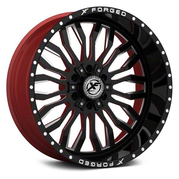 XFX Flow F-350 Super Duty XFX-305 Gloss Black Milled with Red Inner 8 ...
