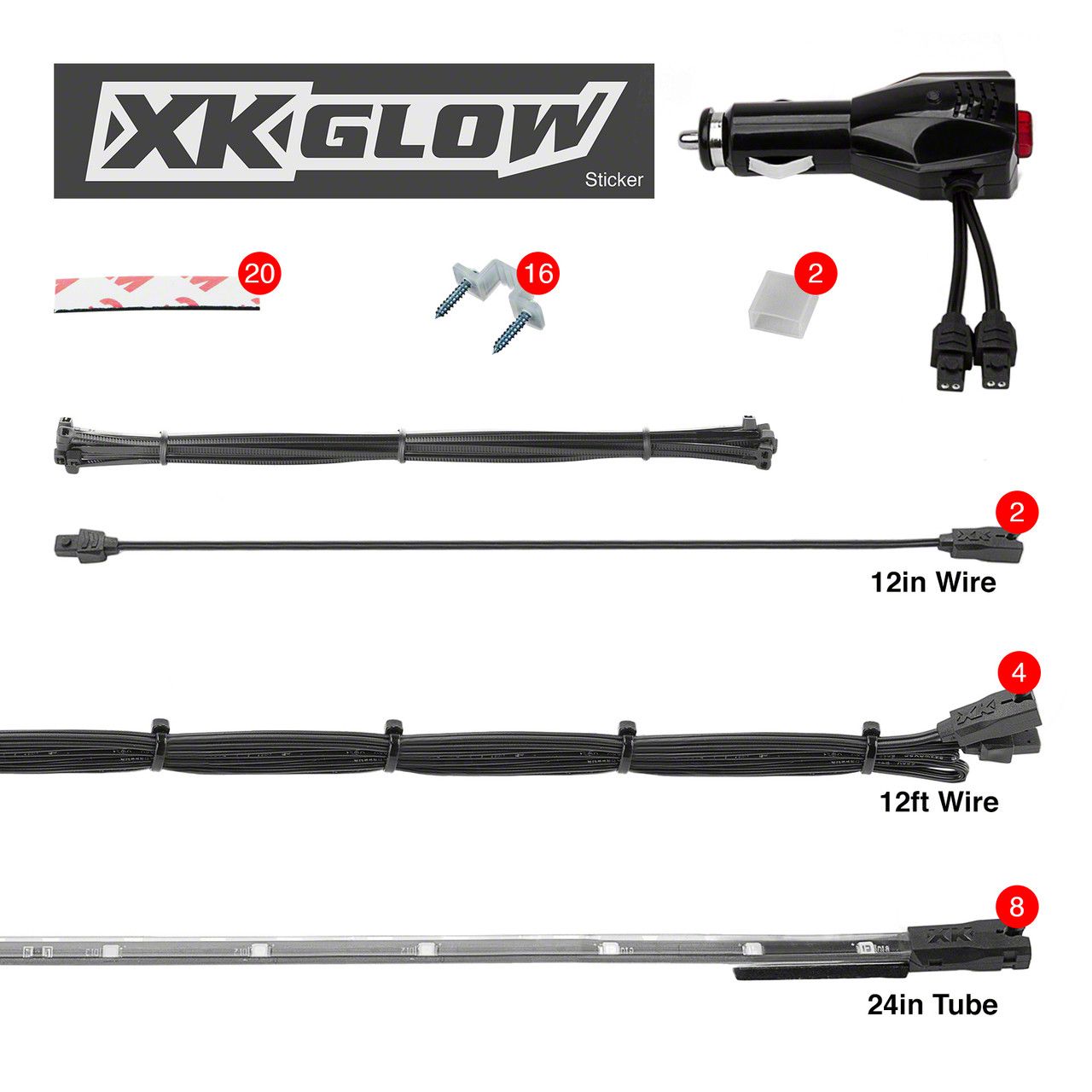 XK Glow F-350 Super Duty 24-Inch Underglow LED Accent Light Kit; Light ...