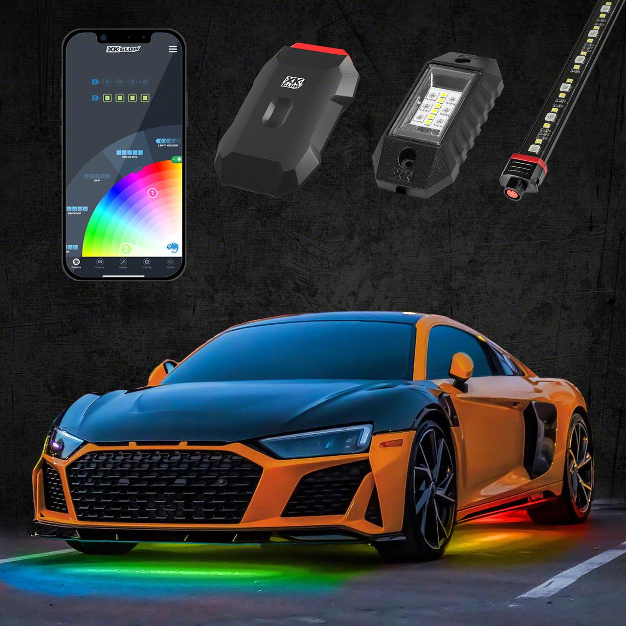 XK Glow RAM 1500 8-Piece Undercar and 4-Piece Rock Light App Controlled ...