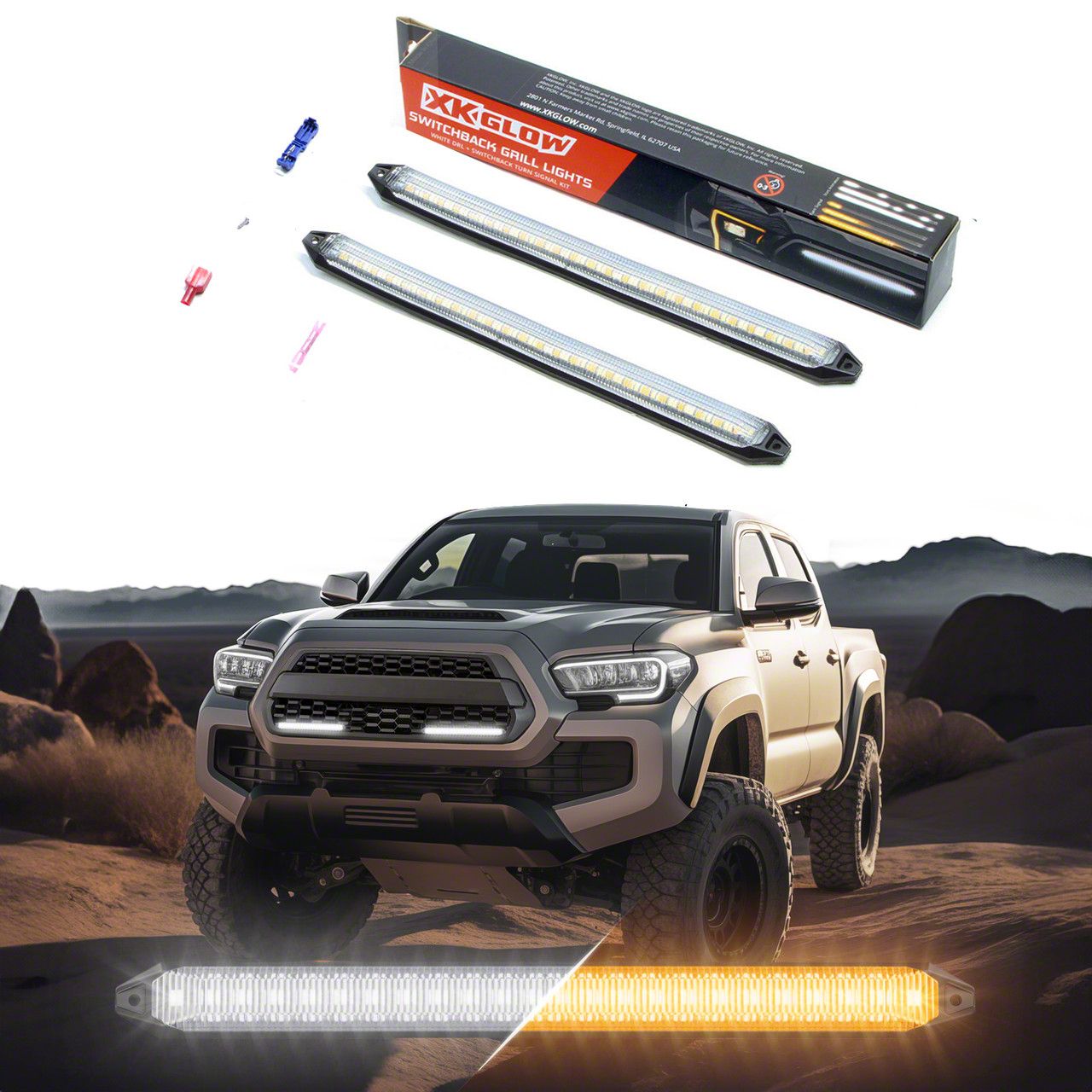 XK Glow RAM 1500 9-Inch Switchback Grille Lights with Start-up ...