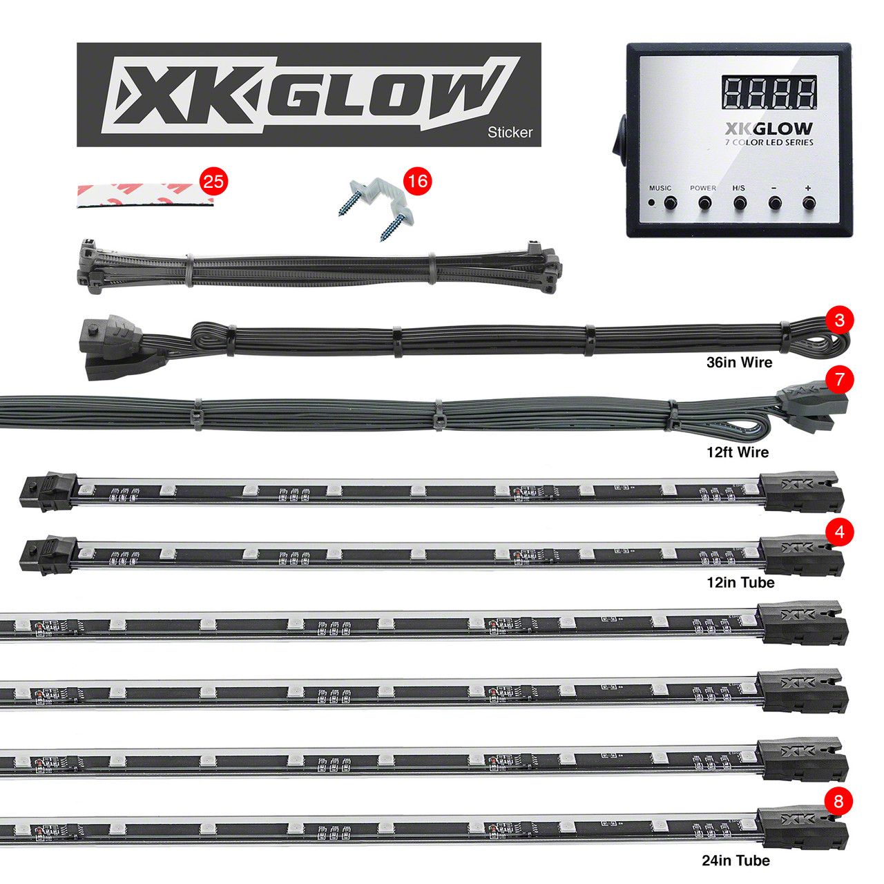 XK Glow RAM 1500 Interior and Underglow LED Accent Light Kit; 3-Million ...