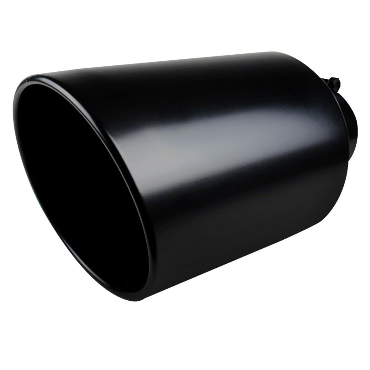Yukon 8-Inch Bolt-On Angled Exhaust Tip; Black (Fits 4-Inch Tailpipe ...