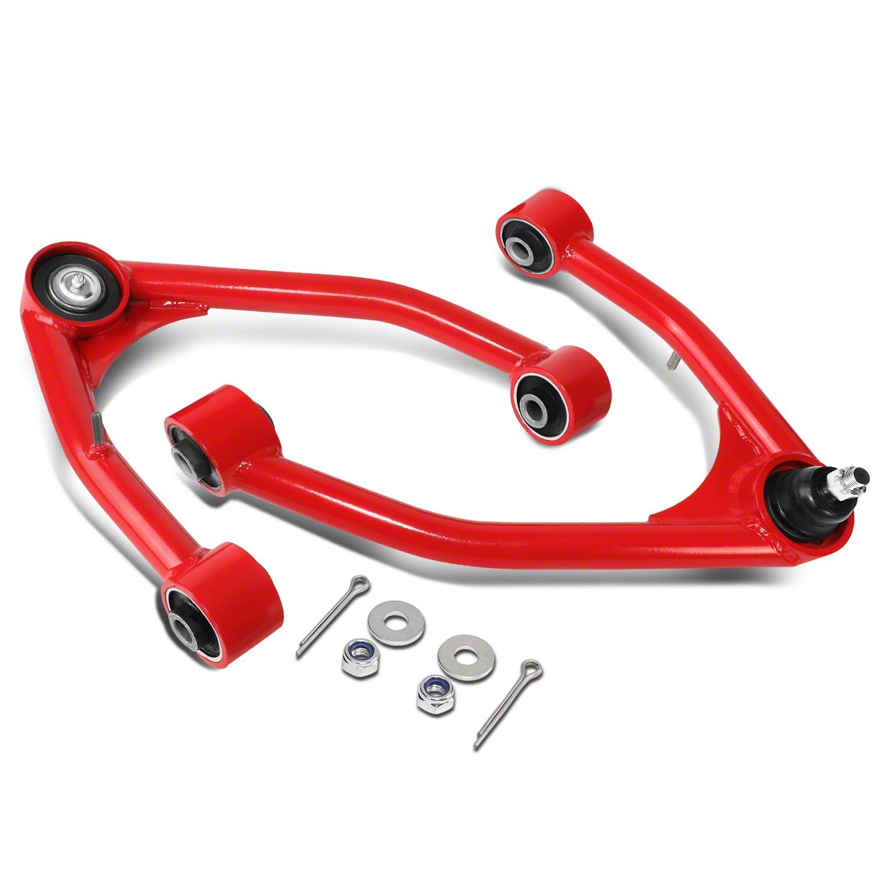 Yukon Front Upper Control Arms for 2 to 4-Inch Lift; Red/Black (07-20 ...