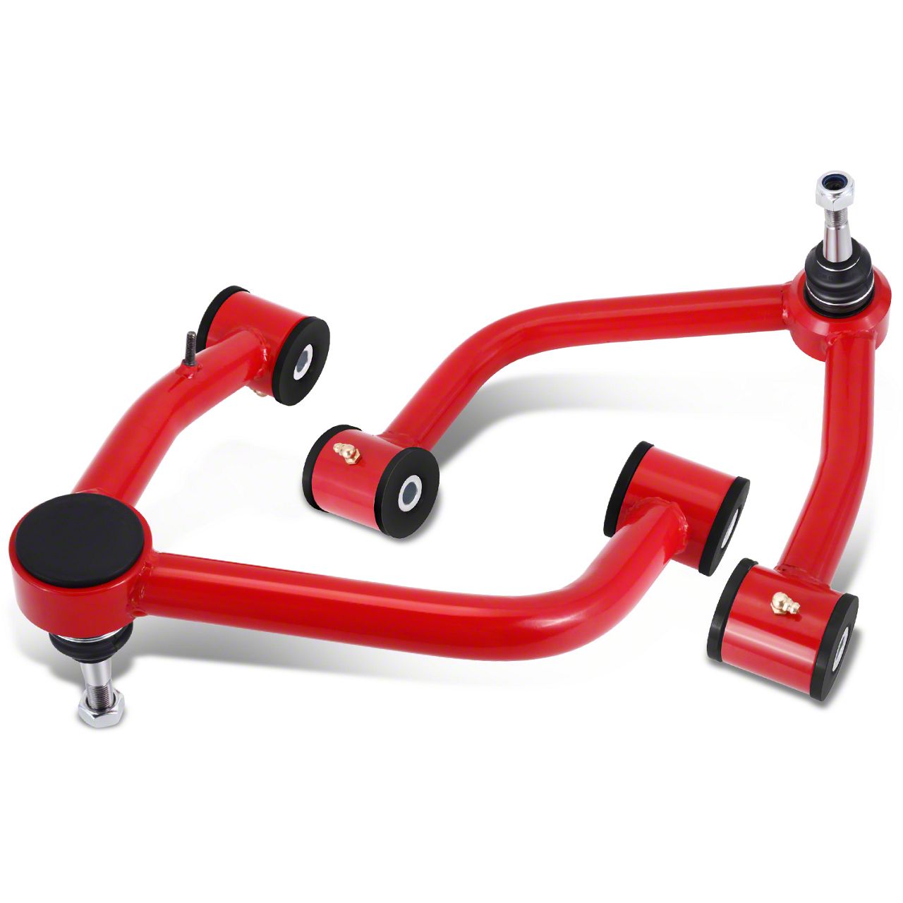 Yukon Front Upper Control Arms for 2 to 4-Inch Lift; Red/Black (21-26 ...