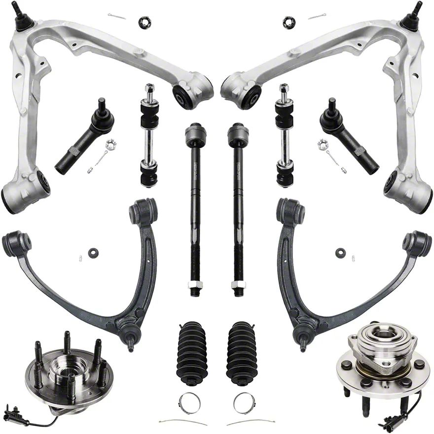 Yukon Front Upper and Lower Control Arms with Hub Assemblies, Sway Bar ...
