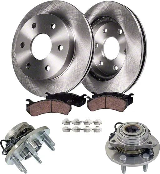Yukon Vented 6-Lug Brake Rotor, Pad and Wheel Assemblies Kit; Front (08 ...
