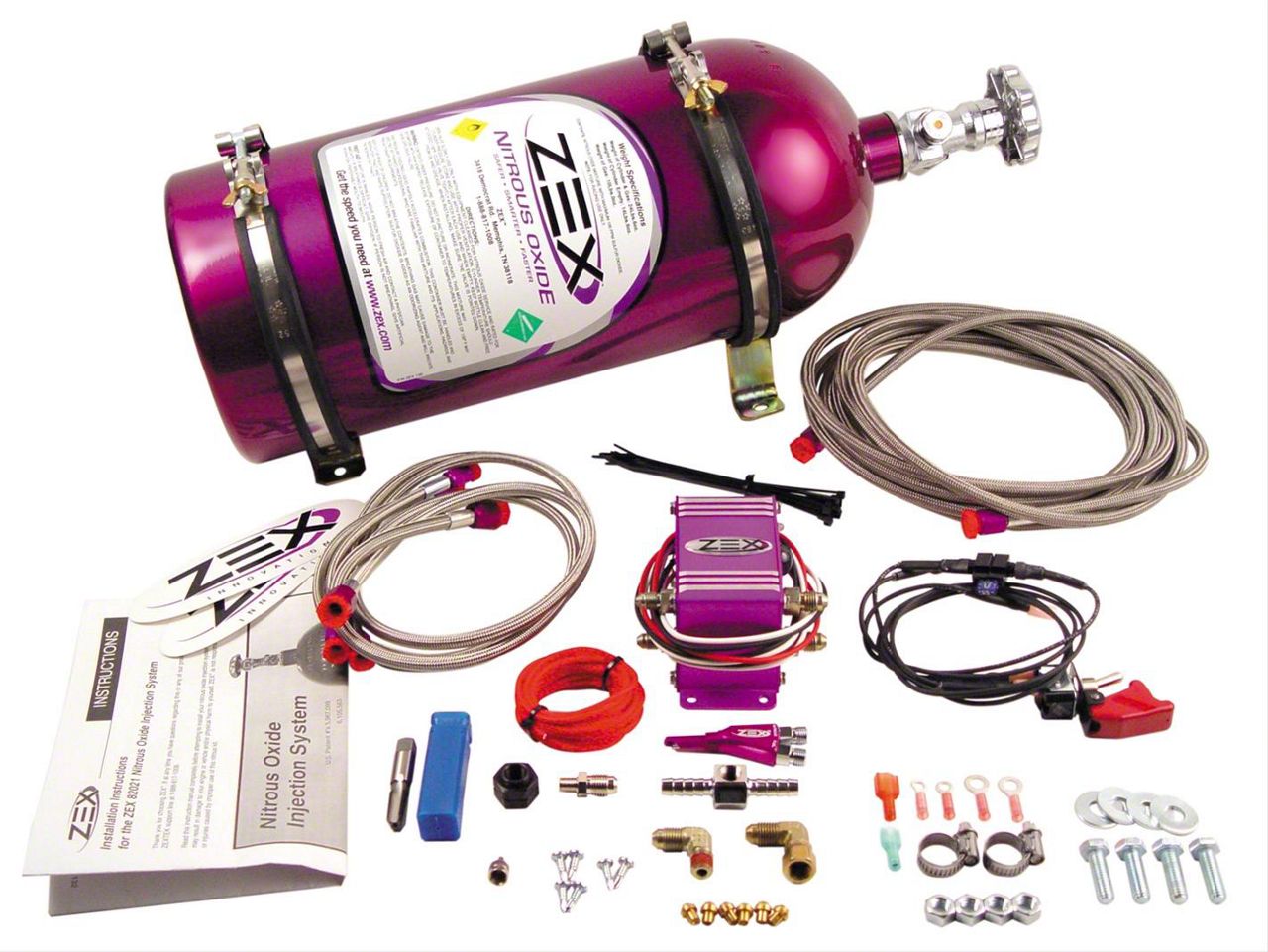 ZEX F-150 Universal Wet Injected Nitrous System with Purple Bottle 82047 (97-07 F-150) - Free ...
