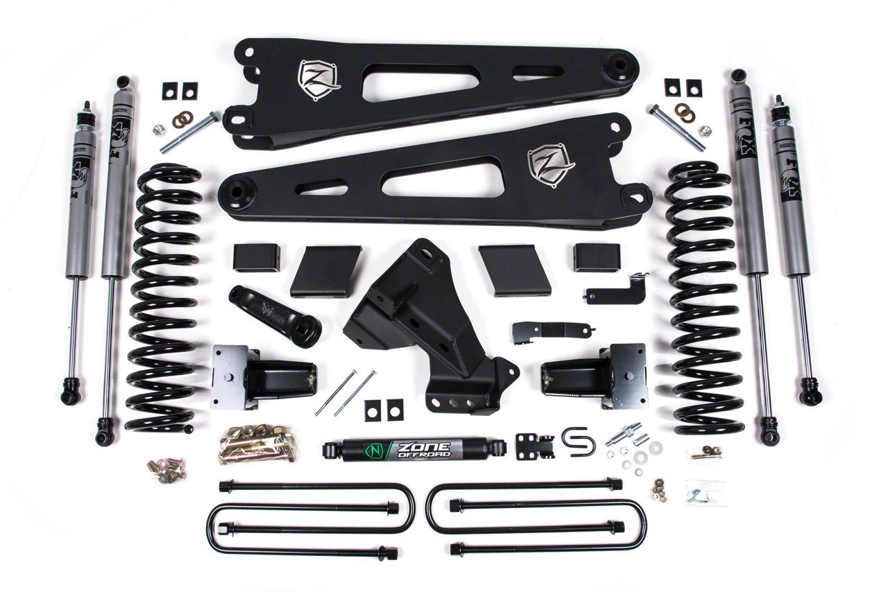 Zone Offroad F-350 Super Duty 5-Inch Radius Arm Suspension Lift Kit with FOX Shocks ZONF126F (23 ...