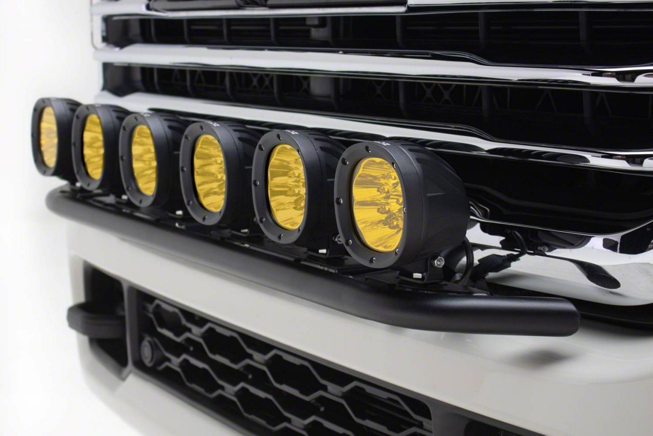 ZRoadz RAM 3500 4-Inch Amber LED Pod Lights with Top Bumper Mounting ...