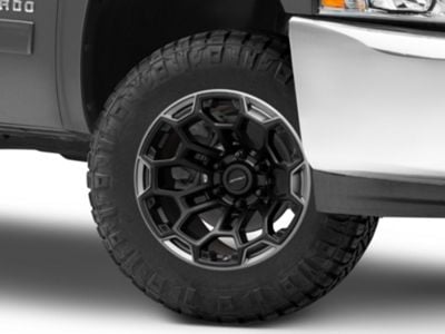 Defiant Wheels Silverado 1500 DF03 Satin Black and Dark Satin Charcoal ...