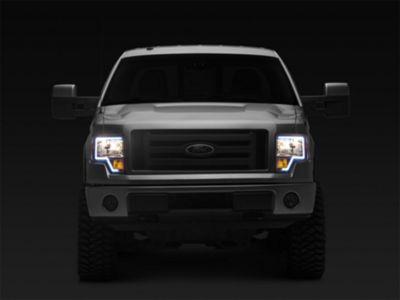 F-150 LED Bar Factory Style Headlights with Amber Reflectors; Chrome ...