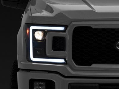 F-150 Projector Headlights with Sequential Turn Signals; Matte Black ...