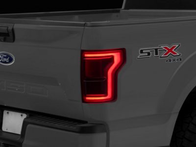 F-150 Raptor BSD Style LED Tail Lights; Chrome Housing; Red Smoked Lens ...